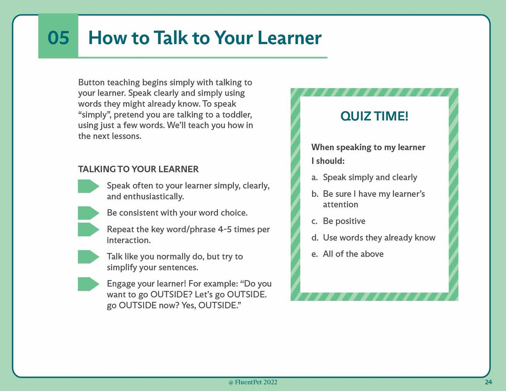 Junior Teacher Workbook by FluentPet