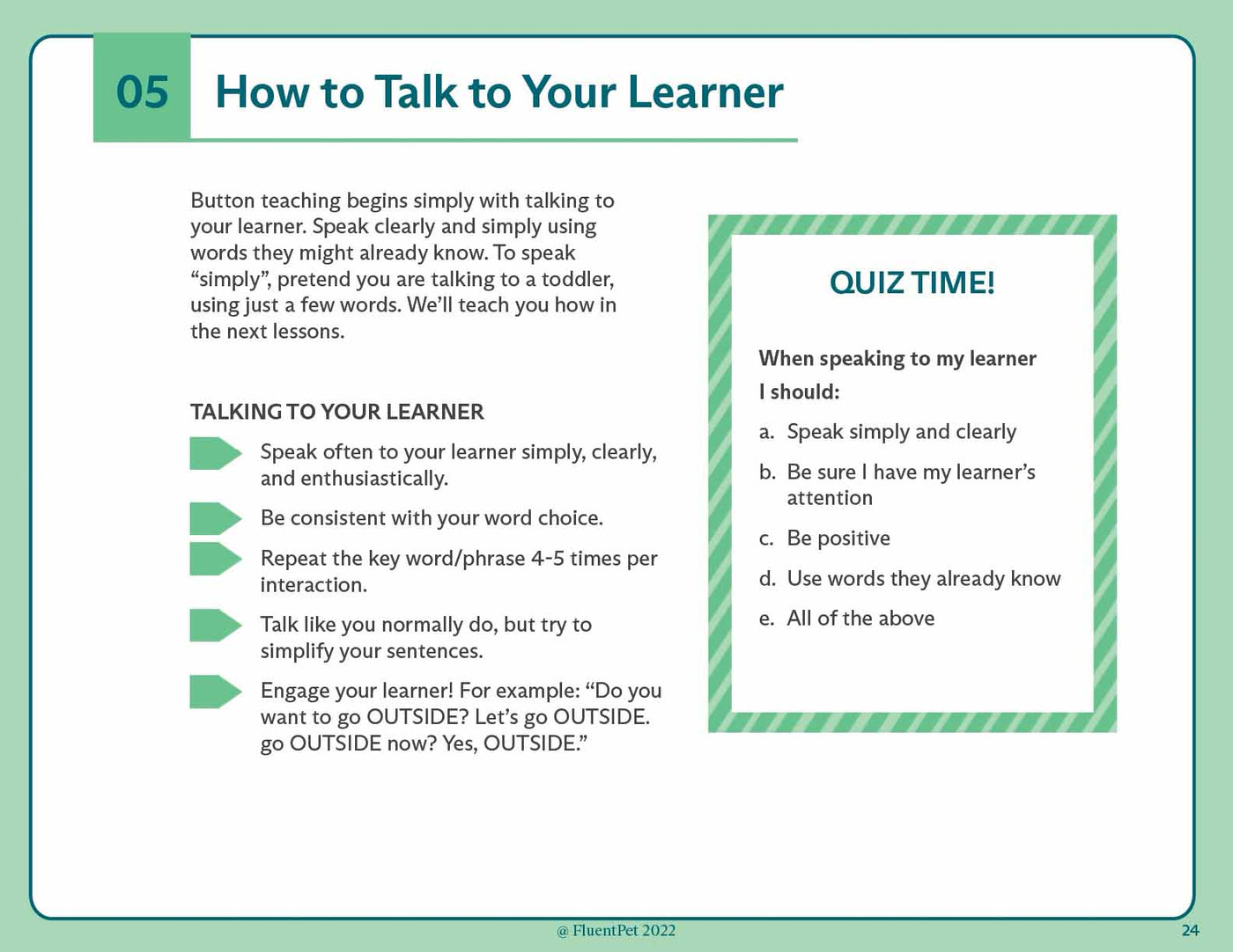 Junior Teacher Workbook by FluentPet